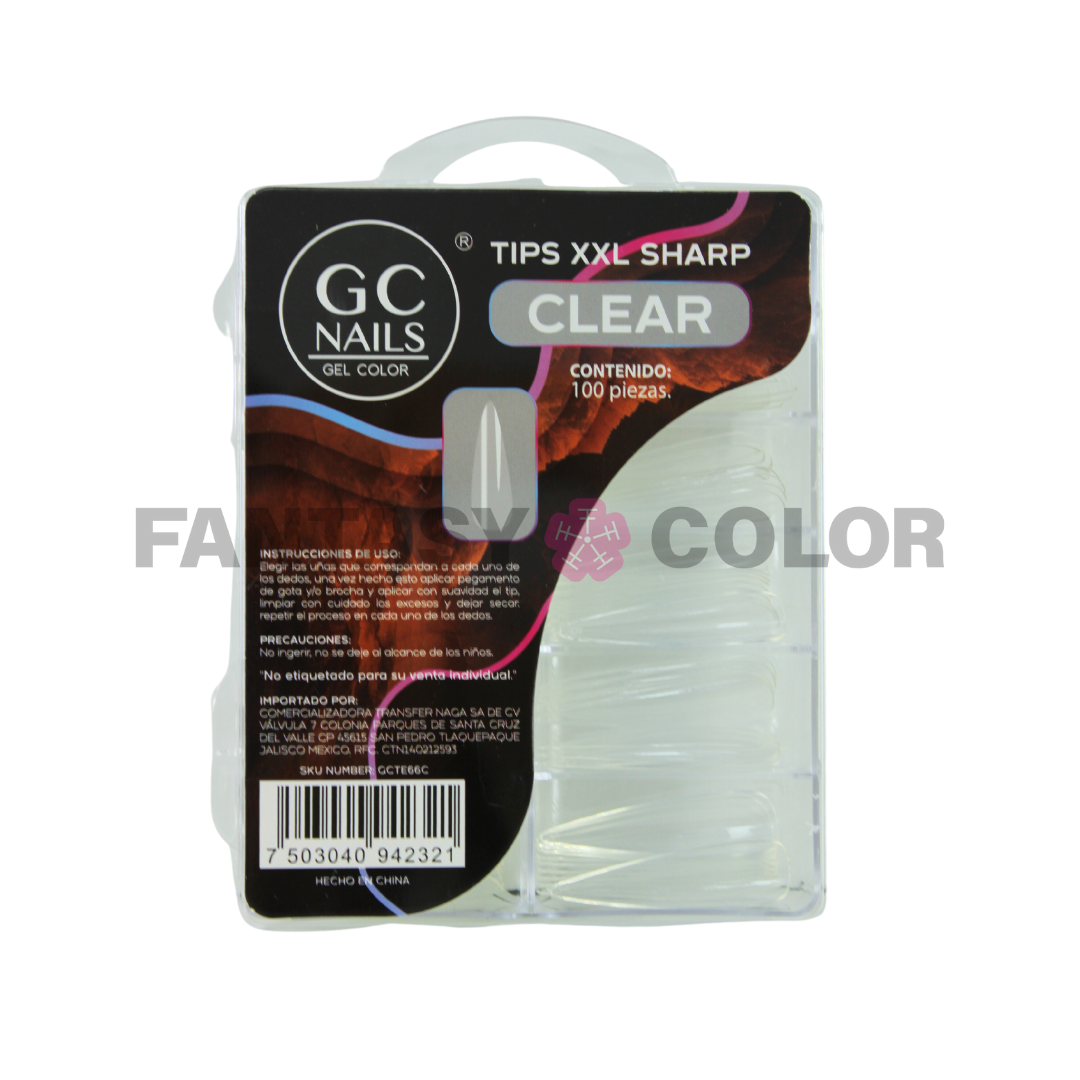 TIPS XXL SHARP GC NAILS - TRANSPARENTE – Fantasy Color