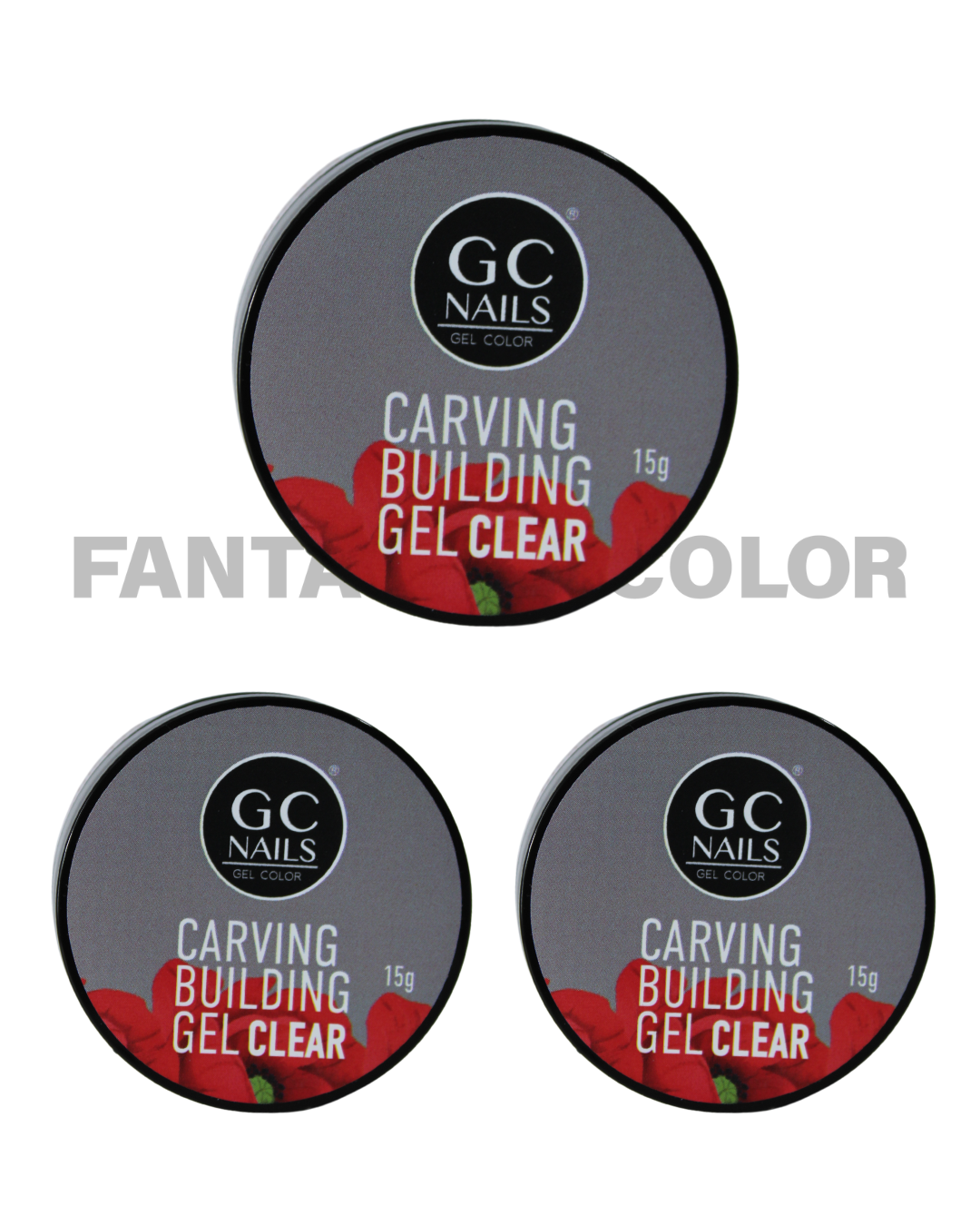 SET DE 3 GEL SOLIDO TRANSPARENTE GC NAILS – Fantasy Color